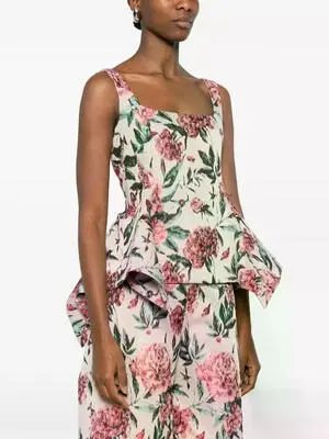 MARQUES' ALMEIDA Peplum Brocade Corset Top