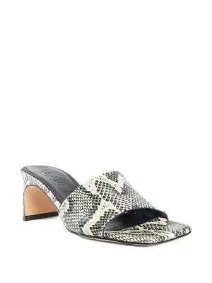 AeydĒ Jeanie Snake-print Mules