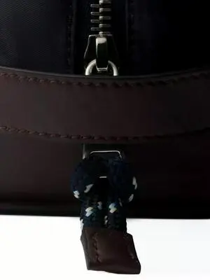 Prada Leather-trimmed Logo Plaque Wash Bag
