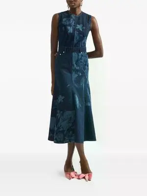 Erdem Floral Sleeveless Midi Dress - Blue