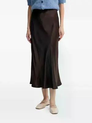 Day Birger Et Mikkelsen Clea Satin Midi Skirt - Brown