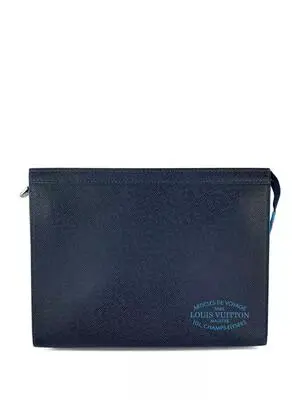LOUIS VUITTON Mm Taiga Leather Pochette - Blue