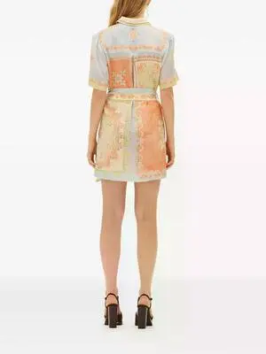 KATE FORD Floral Print Shirt Dress