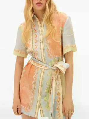KATE FORD Floral Print Shirt Dress