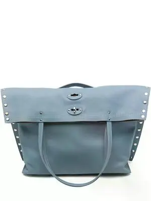 ZANELLATO Medium Saeta Stud Leather Tote - Blue