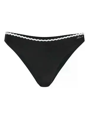 Karl Lagerfeld Scallop-trim Bikini Bottom - Black