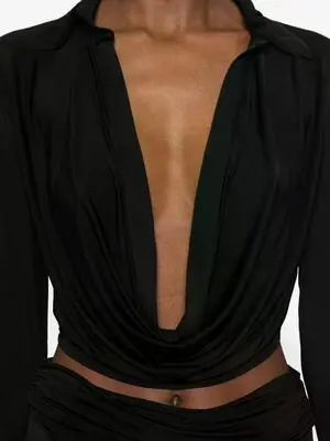 AYA MUSE Draped Collared Top