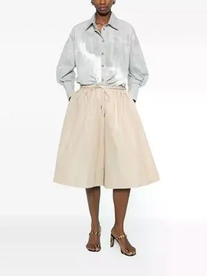 Brandon Maxwell Sutton Pintuck Elongated Shorts - Neutrals