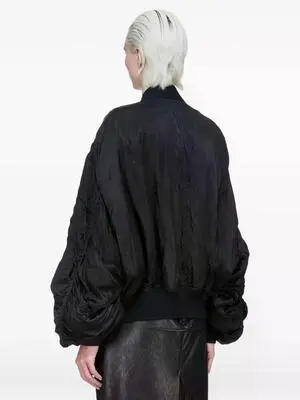 Rick Owens Ruched Bomber Jacket - Black