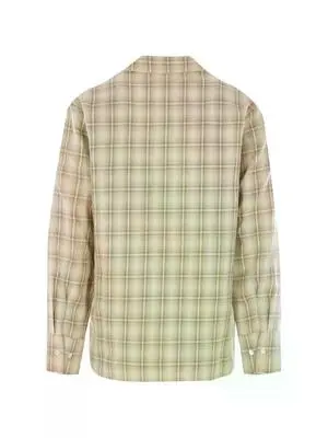 Séfr Ignacio Notched Collar Checked Shirt - Neutrals