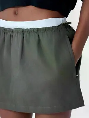 Alexander Wang Logo Elasticated-waistband Mini Skirt - Green