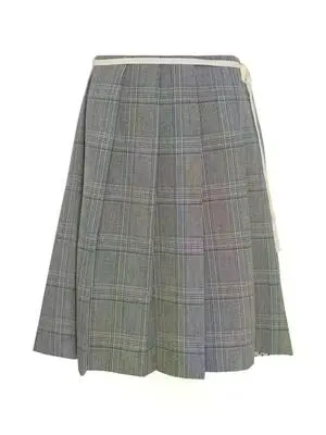 PUSHBUTTON Checked-overlay Polka-dot Skirt