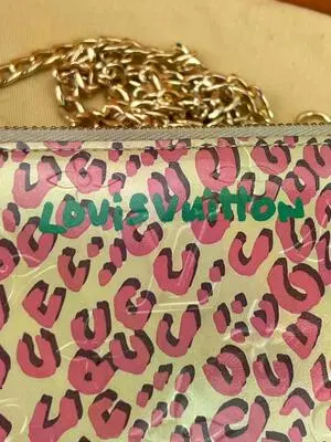 LOUIS VUITTON Zippy Stephan Sprouse Chain Wallet - Neutrals