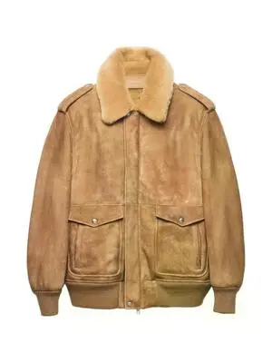 Prada Suede Bomber Jacket - Brown
