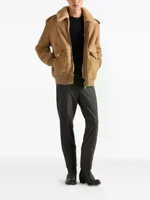 Prada Suede Bomber Jacket - Brown