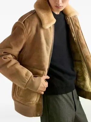 Prada Suede Bomber Jacket - Brown