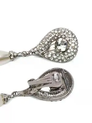 Alessandra Rich Faux-pearl Earrings - Silver