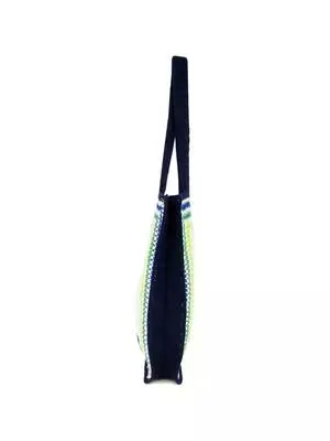 Casablanca Stripe Crochet Shoulder Bag - Blue