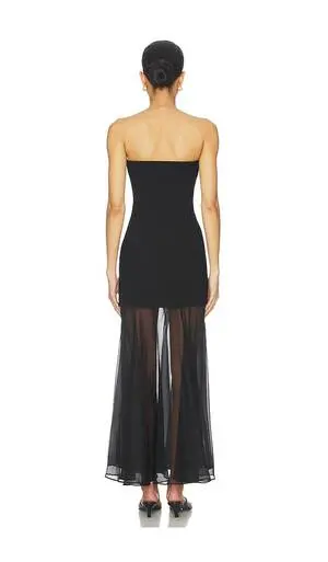 Astr The Label Lizet Strapless Sheer Maxi Dress