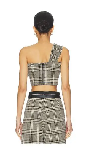 JBQ One Shoulder Cropped Top With Floral Detail - Beige