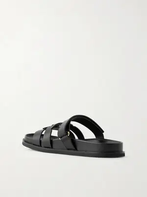 Tory Burch Ines Sport Leather Slides - Black