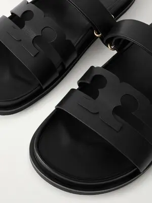 Tory Burch Ines Sport Leather Slides - Black