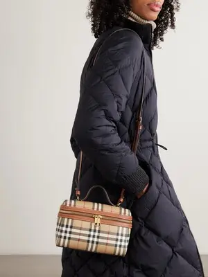 Burberry Leather-trimmed Checked Vanity Bag
