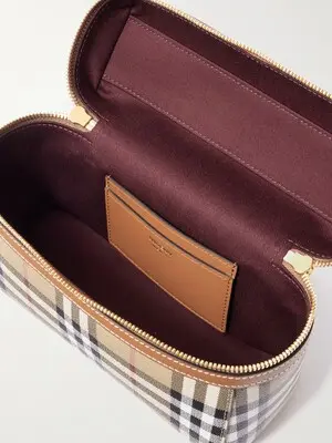 Burberry Leather-trimmed Checked Vanity Bag