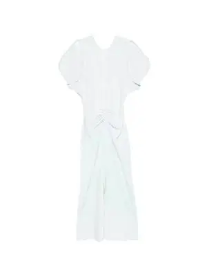 Victoria Beckham Gathered-waist Midi Dress - Blue