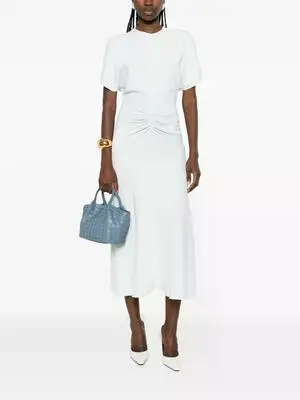 Victoria Beckham Gathered-waist Midi Dress - Blue
