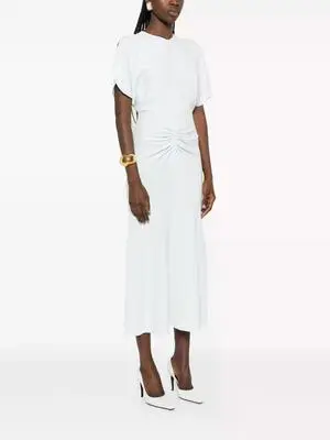 Victoria Beckham Gathered-waist Midi Dress - Blue