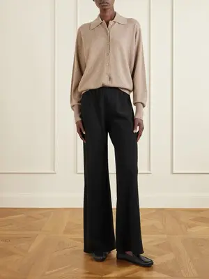 THE ROW Leo Textured-leather Loafers - Black