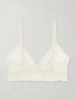 ERES Clochette Embroidered Mesh Triangle Bra - Neutrals