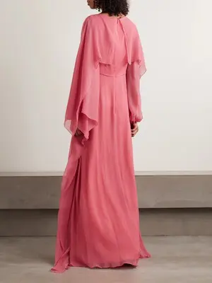 Erdem Cape-effect Embellished Gown