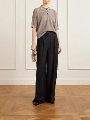 Brunello Cucinelli Metallic-knit Polo Shirt