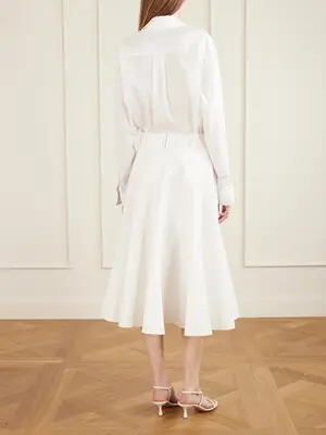 Brunello Cucinelli Cotton-blend Twill Midi Skirt