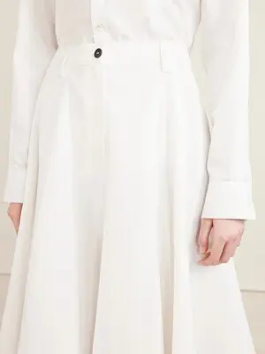 Brunello Cucinelli Cotton-blend Twill Midi Skirt