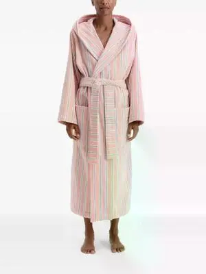 TEKLA Hooded Striped-pattern Bathrobe