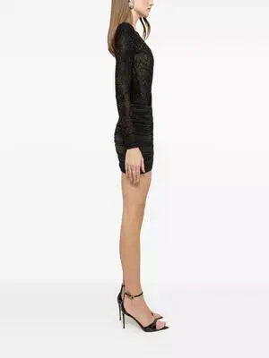 NISSA Rhinestone Lace Mini Dress