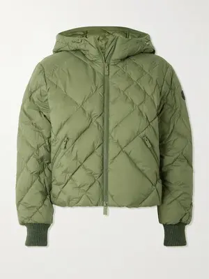 Burberry Hooded Appliquéd Padded Quilted Shell Down Jacket