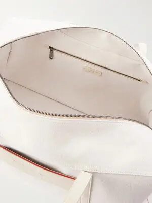 Brunello Cucinelli Leather-trimmed Canvas Duffle Bag - Neutrals