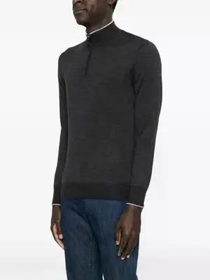 Canali Zip-fastening Sweater - Grey