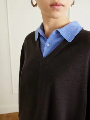 Acne Studios Layered Wool Polo Sweater - Brown