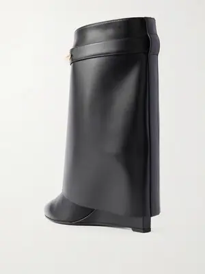 Givenchy Shark Embellished Leather Ankle Boots - Black