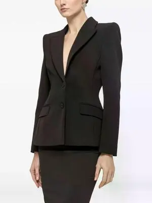 NISSA Single-breasted Crepe Blazer - Black
