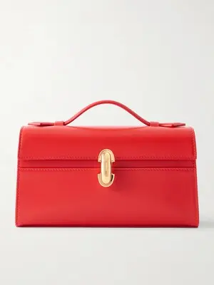 Savette Symmetry Pochette Leather Tote - Red