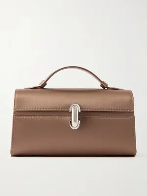 Savette Symmetry Pochette Satin Tote - Brown