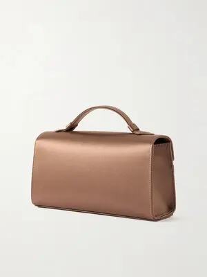Savette Symmetry Pochette Satin Tote - Brown