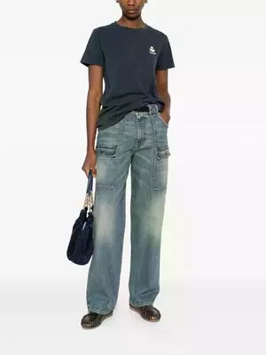 MARANT ETOILE Aby Logo-embroidered T-shirt - Blue