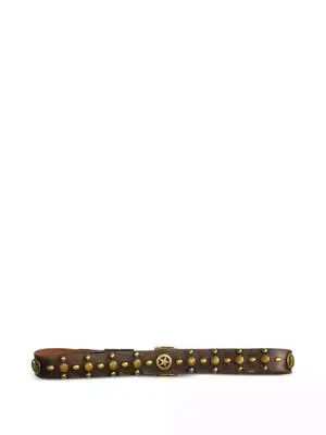 Ralph Lauren Star-detail Studded Leather Belt - Brown